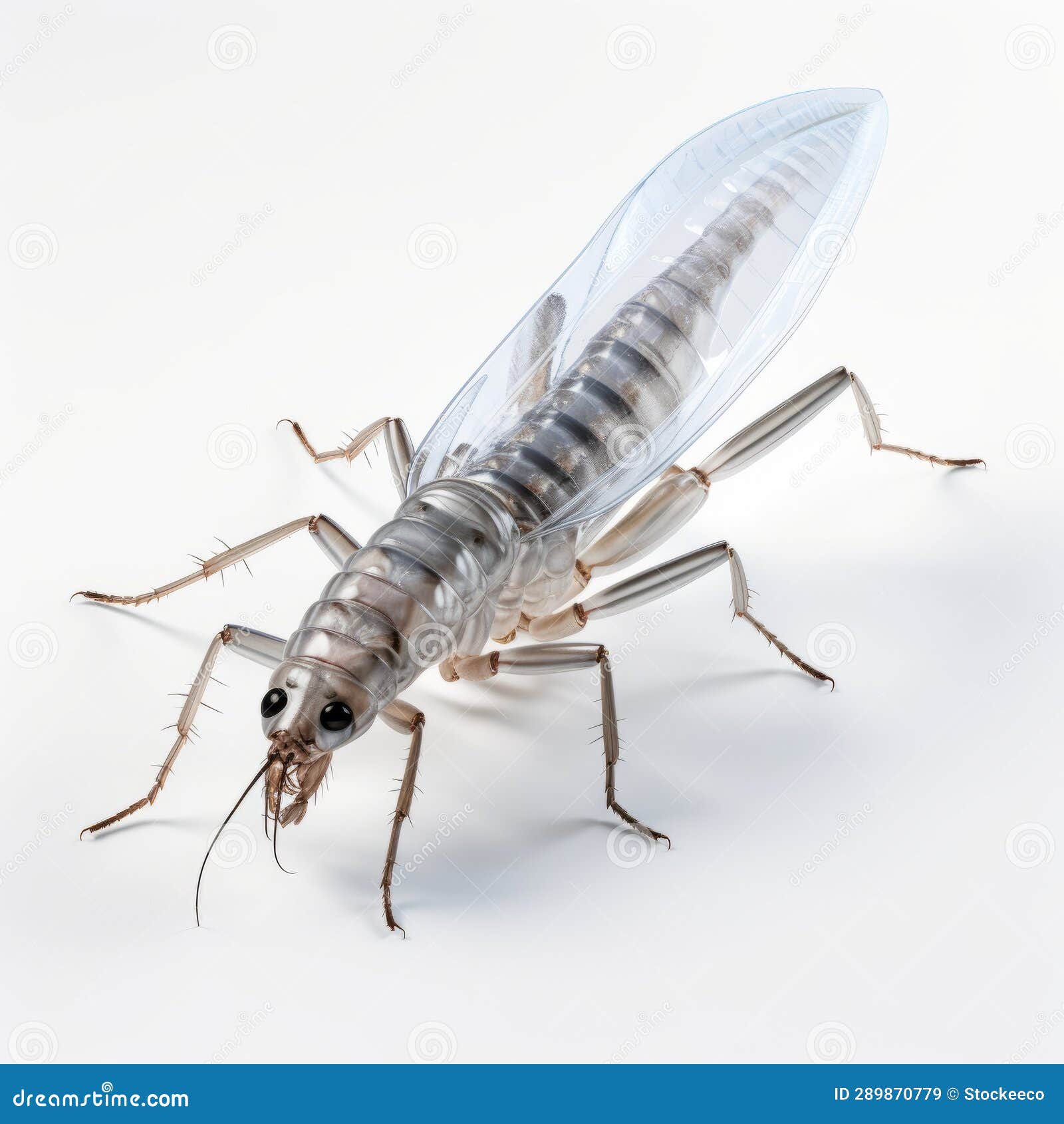 Realistic 3d Silverfish On White Background - Translucent Water ...