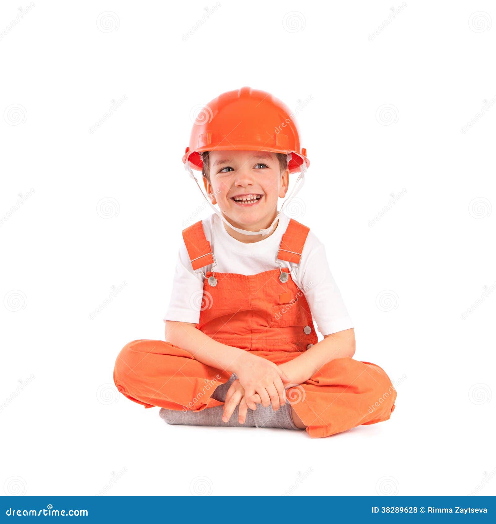 Small Builder on White Background Stock Photo - Image of equipment ...