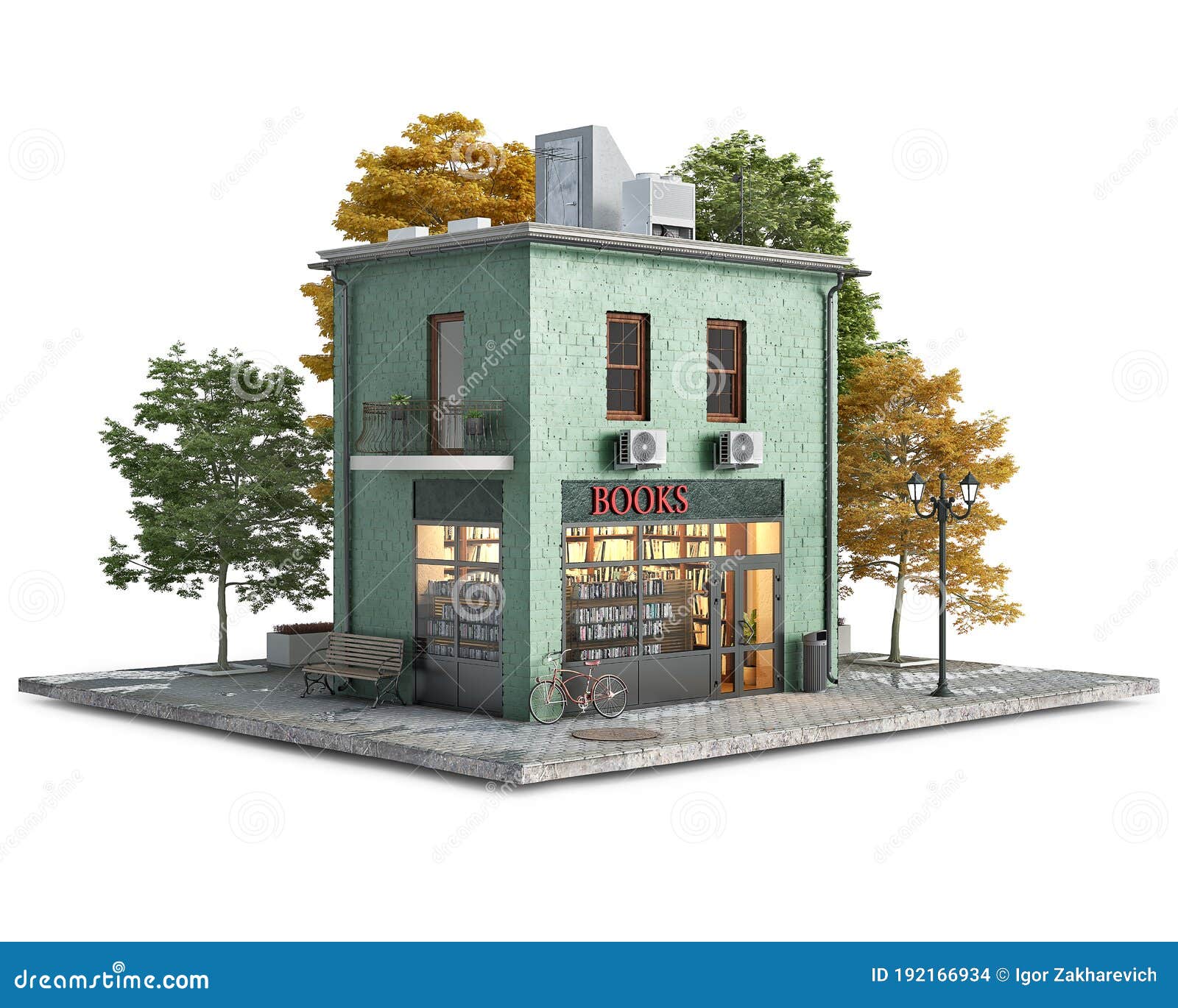 Small Building with Book Store in it on a Piece of Ground, Around the ...