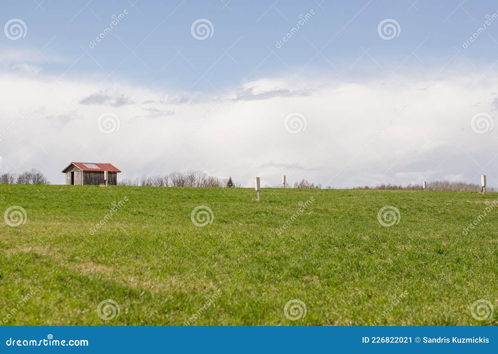 Small Building, Grass and Electrical Connection Points Stock Image ...