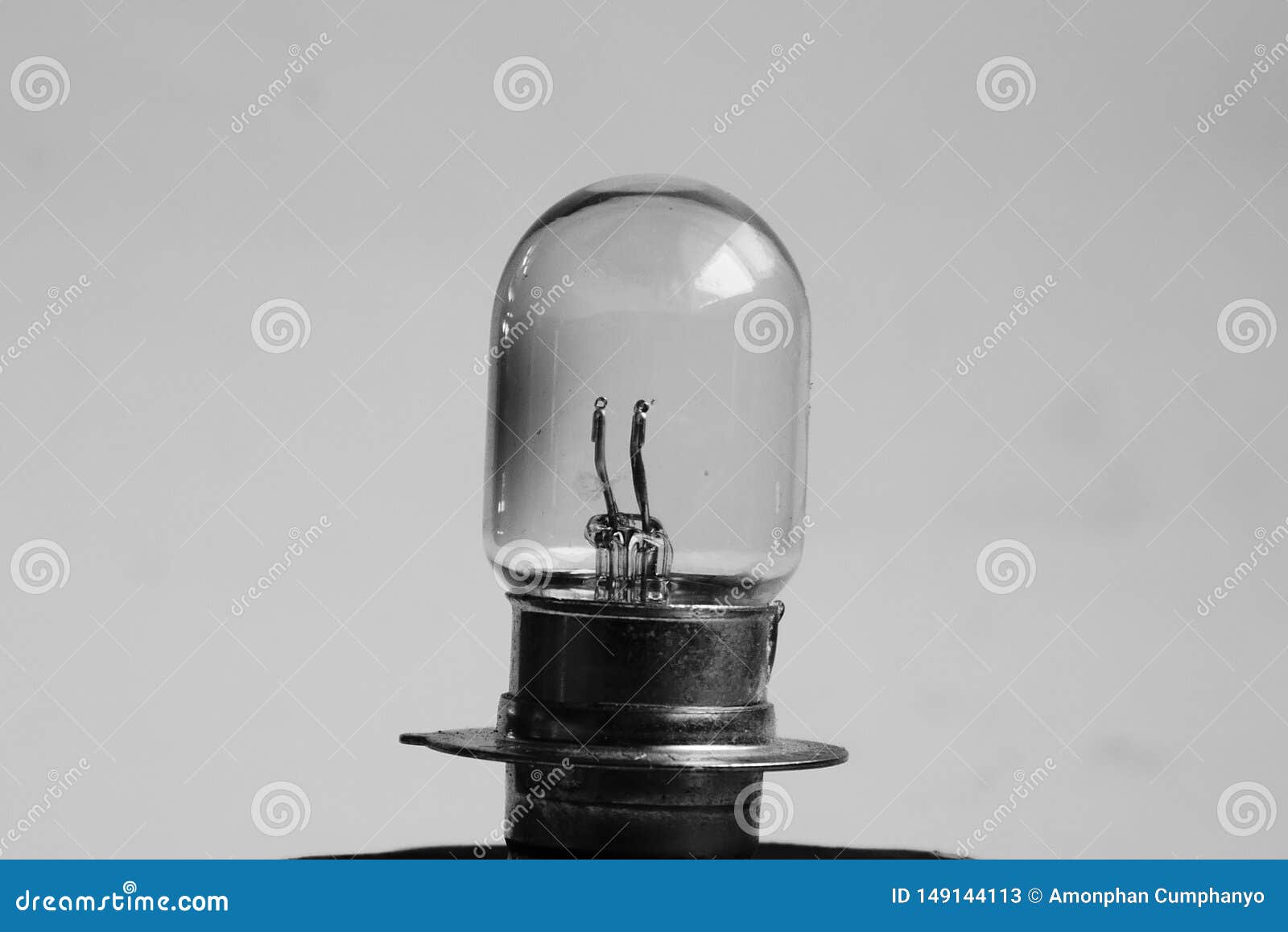 Weak Yellow Bulb Light. Small Bulb Black and White Background Stock ...