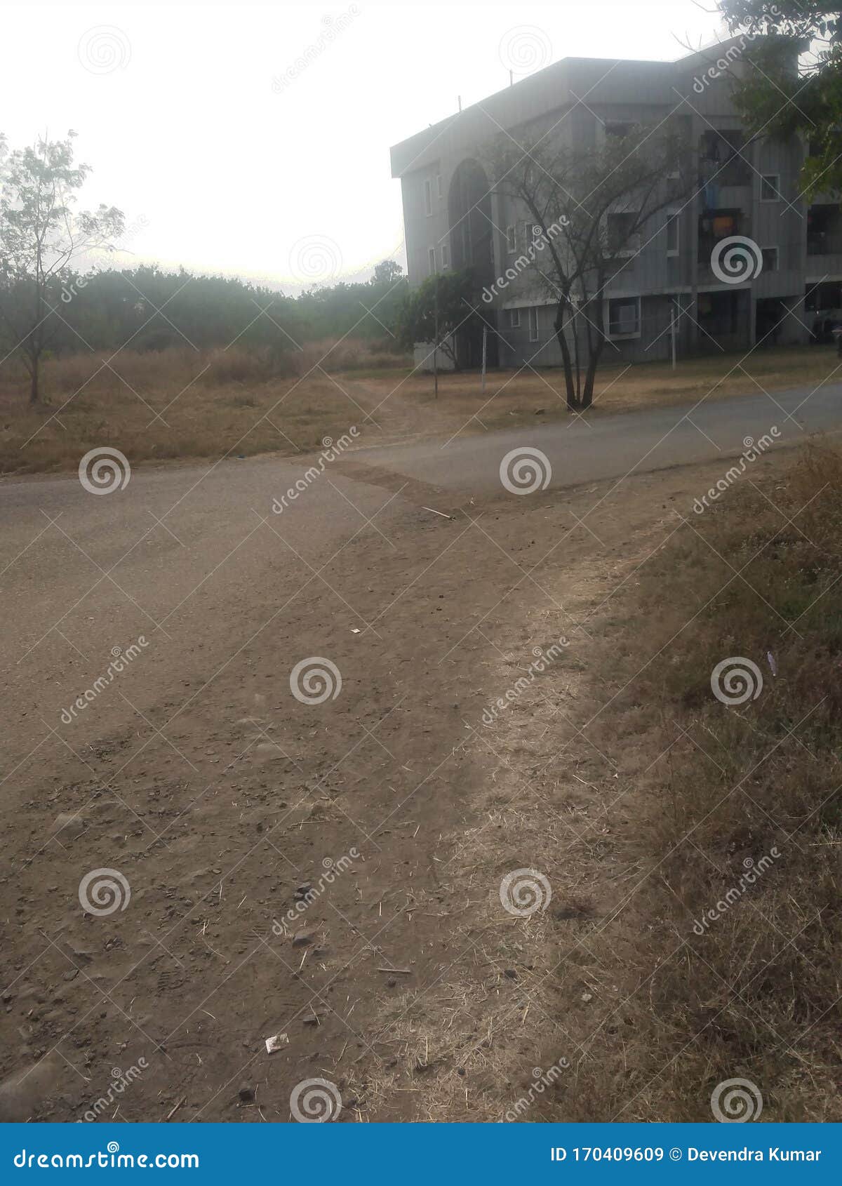 A Small Bulding and Building Near Road Stock Image - Image of bulding ...