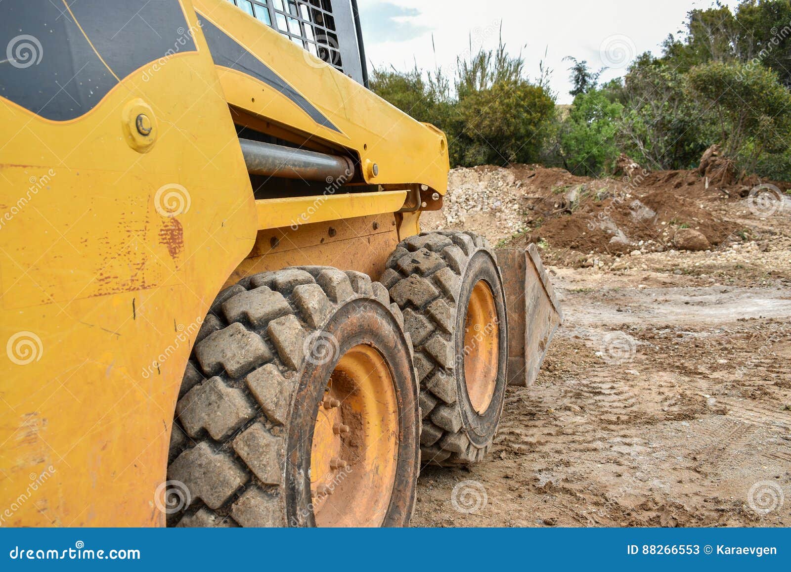 Small bulldozer stock image. Image of loading, metal - 88266553
