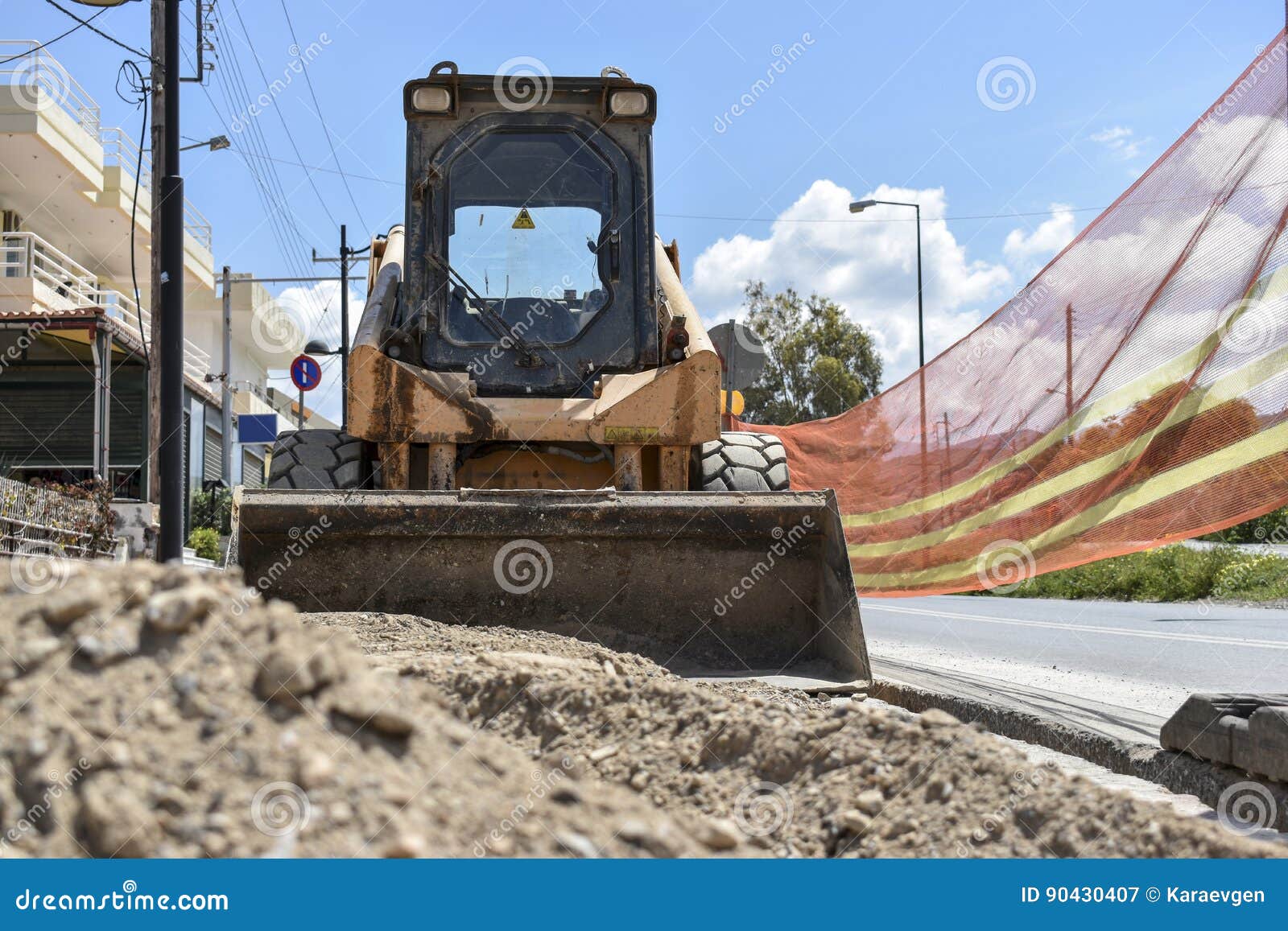 Small bulldozer stock image. Image of construction, ladle - 90430407