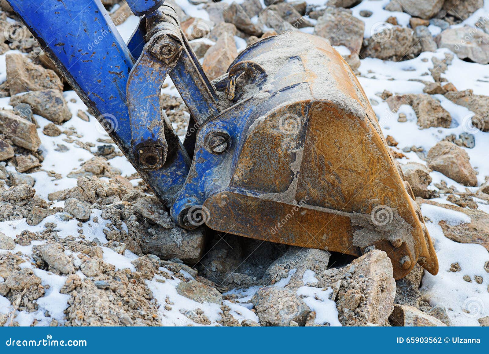 Small bulldozer excavator. stock photo. Image of building - 65903562