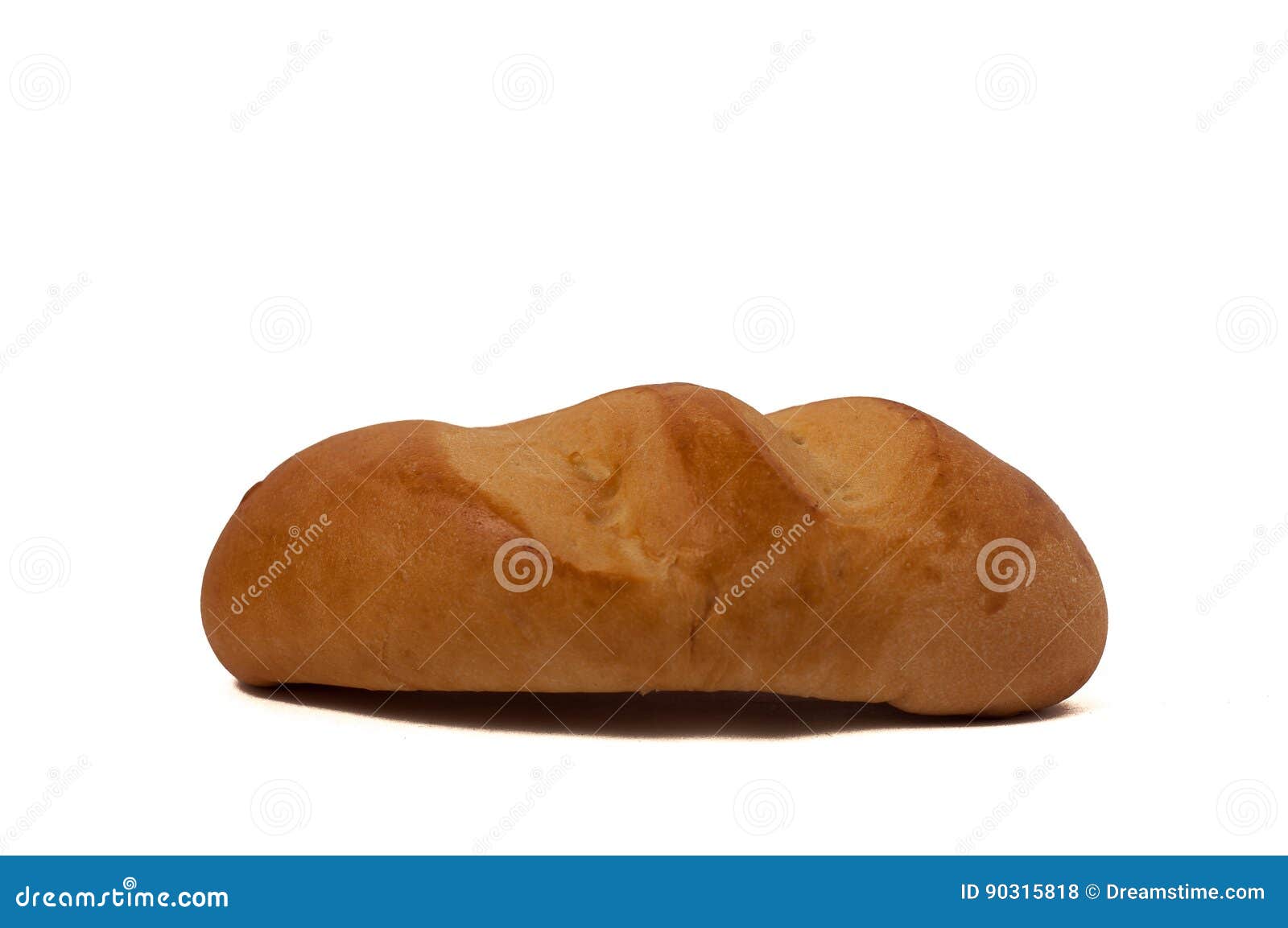 Small Bun Loaf of Bread Isolated on White Background Stock Photo ...