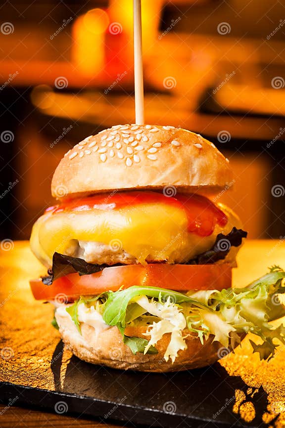 Small burger stock photo. Image of delicious, lunch, cheeseburger ...