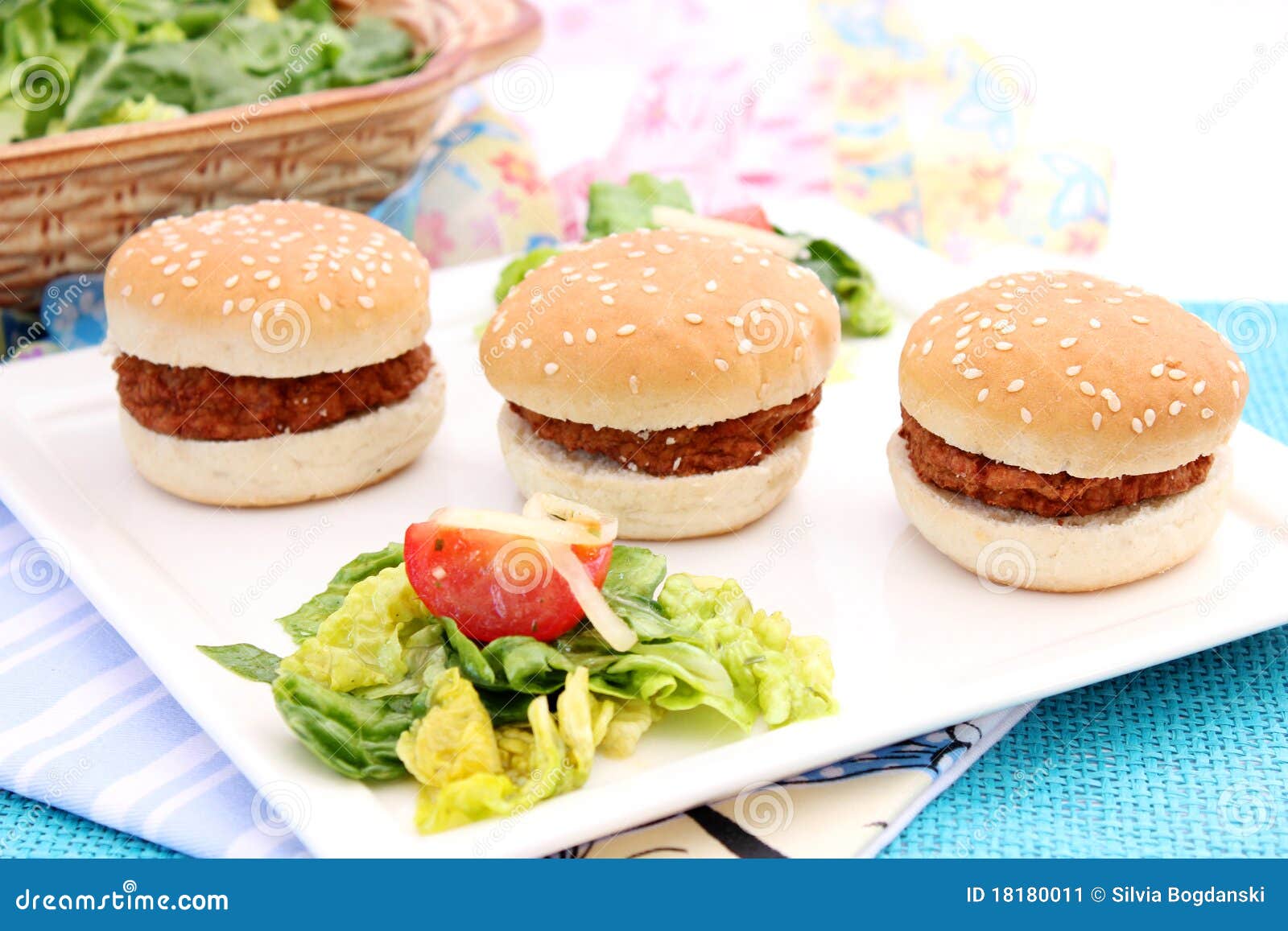 Small Burgers stock image. Image of snack, meat, tomatoes - 18180011