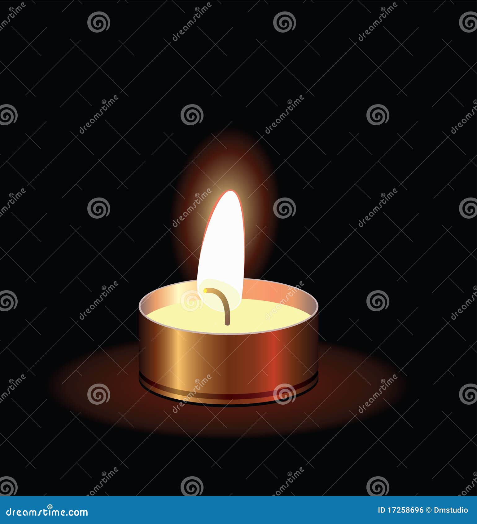 Small burning candle stock vector. Illustration of tradition - 17258696