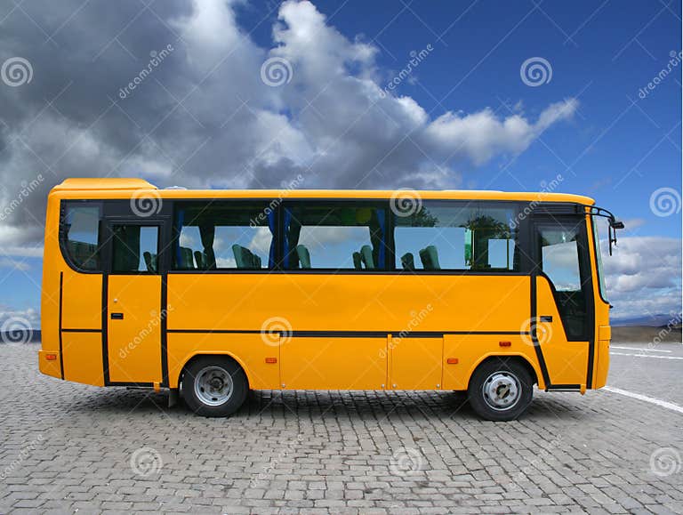 Small bus stock image. Image of transportation, yellow - 4985025