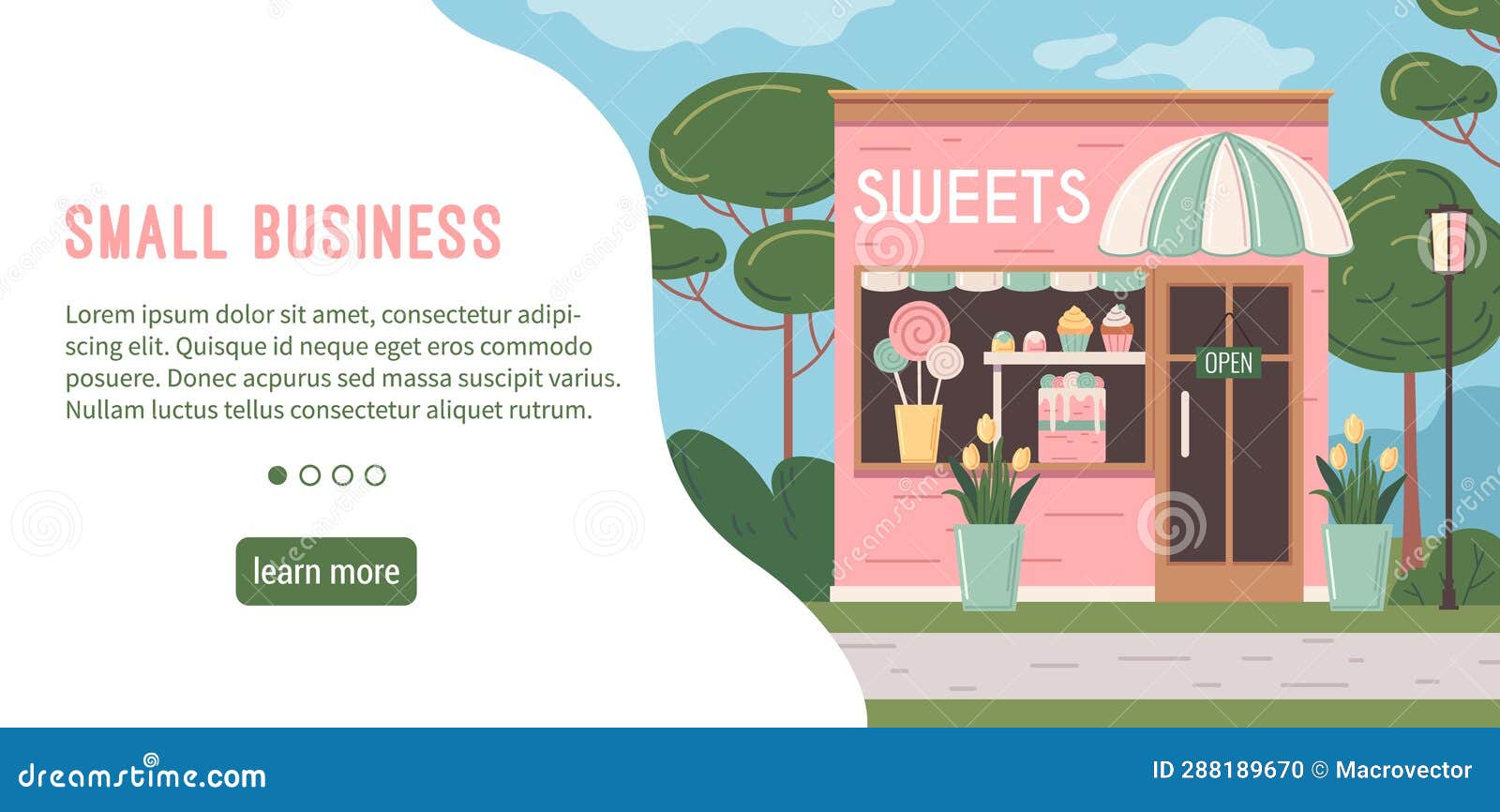 Small Business Banner stock vector. Illustration of computer - 288189670