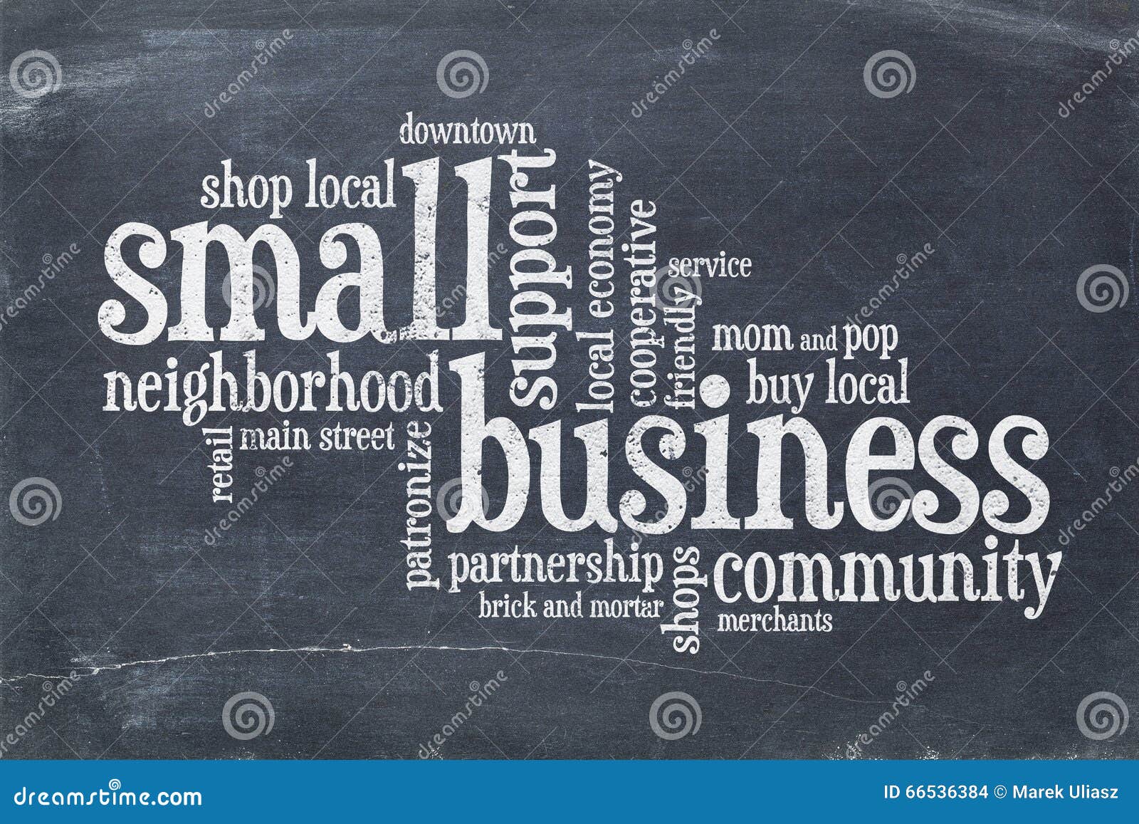 Small Business Concept - Word Cloud on Blackboard Stock Photo - Image ...