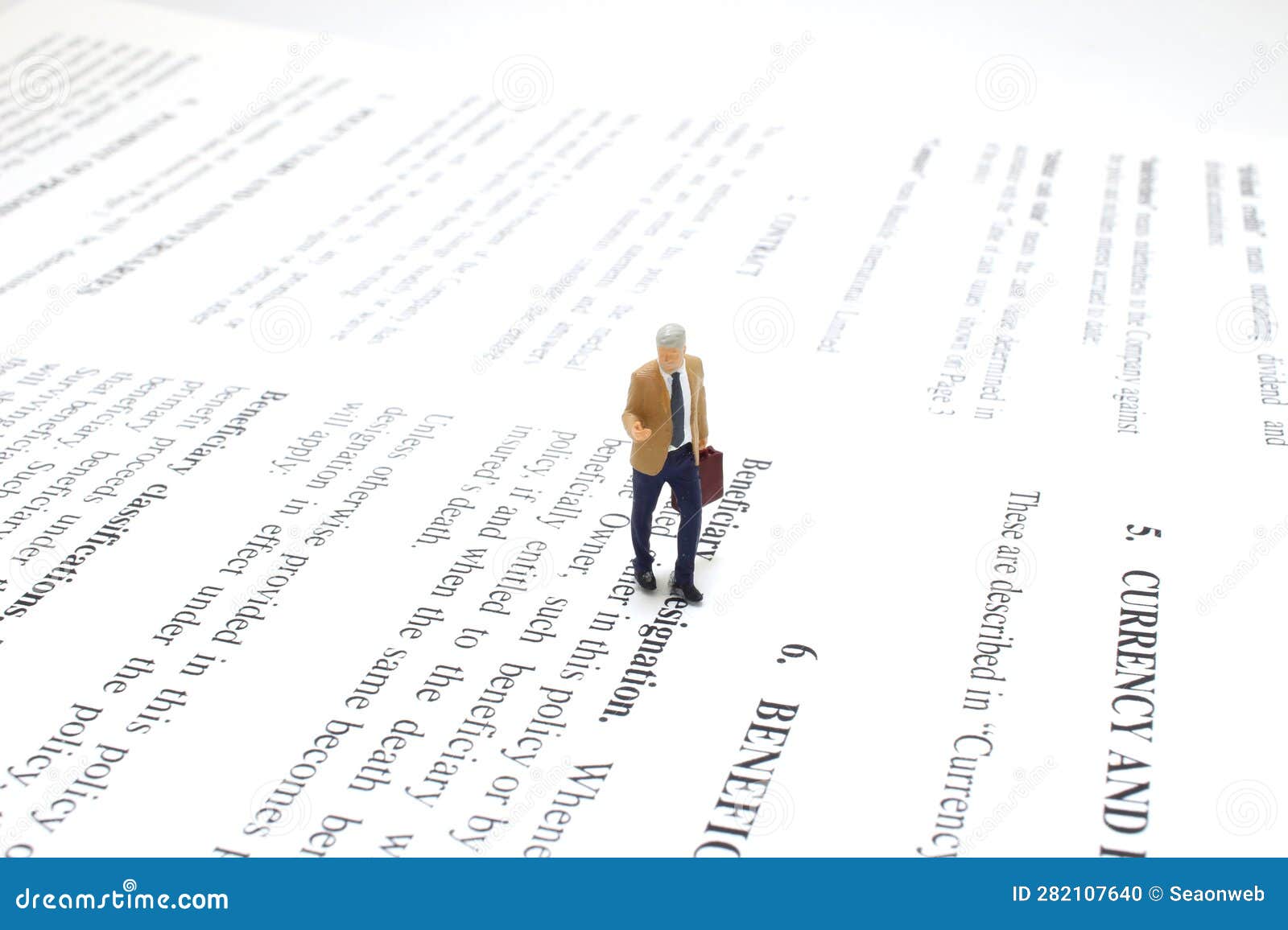 A Small Business Figure on the Document Stock Photo - Image of life ...