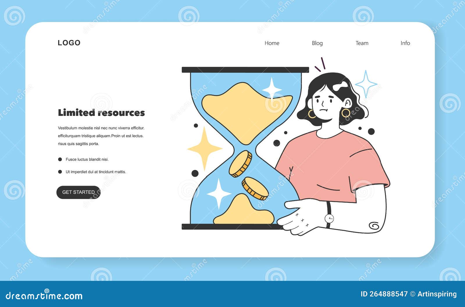 Small Business Has Limited Resources Web Banner or Landing Page. Stock ...