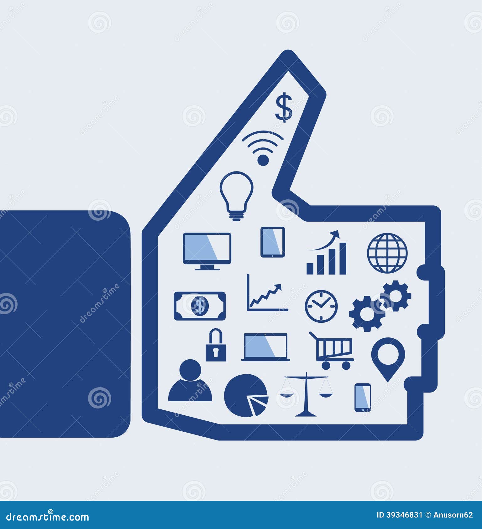 Small Business Icons in Hand Shape Good or Best Stock Vector ...