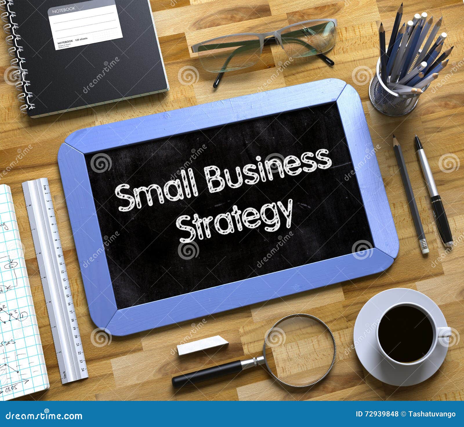 Small Business Strategy on Chalkboard. Stock Photo - Image of ...