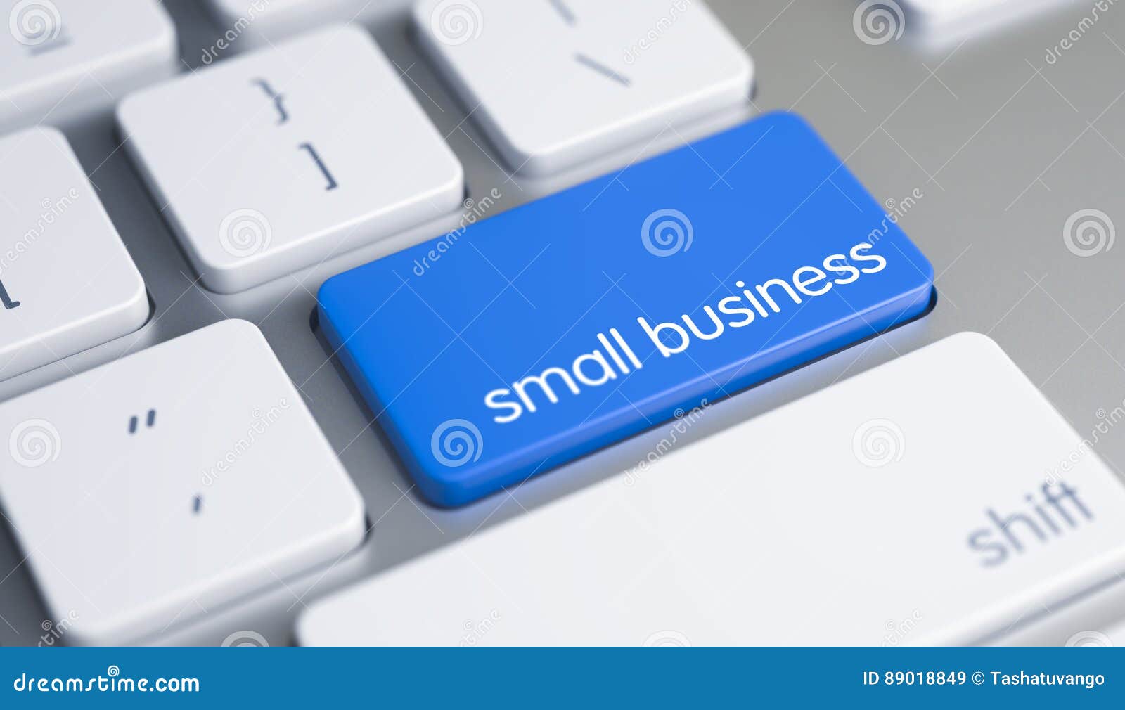 Small Business - Text on the Blue Keyboard Key. 3D. Stock Illustration ...