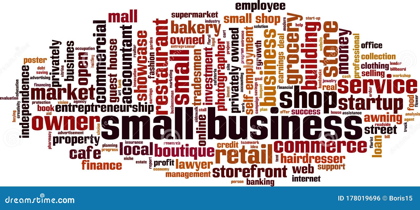 Small business word cloud stock vector. Illustration of owned - 178019696