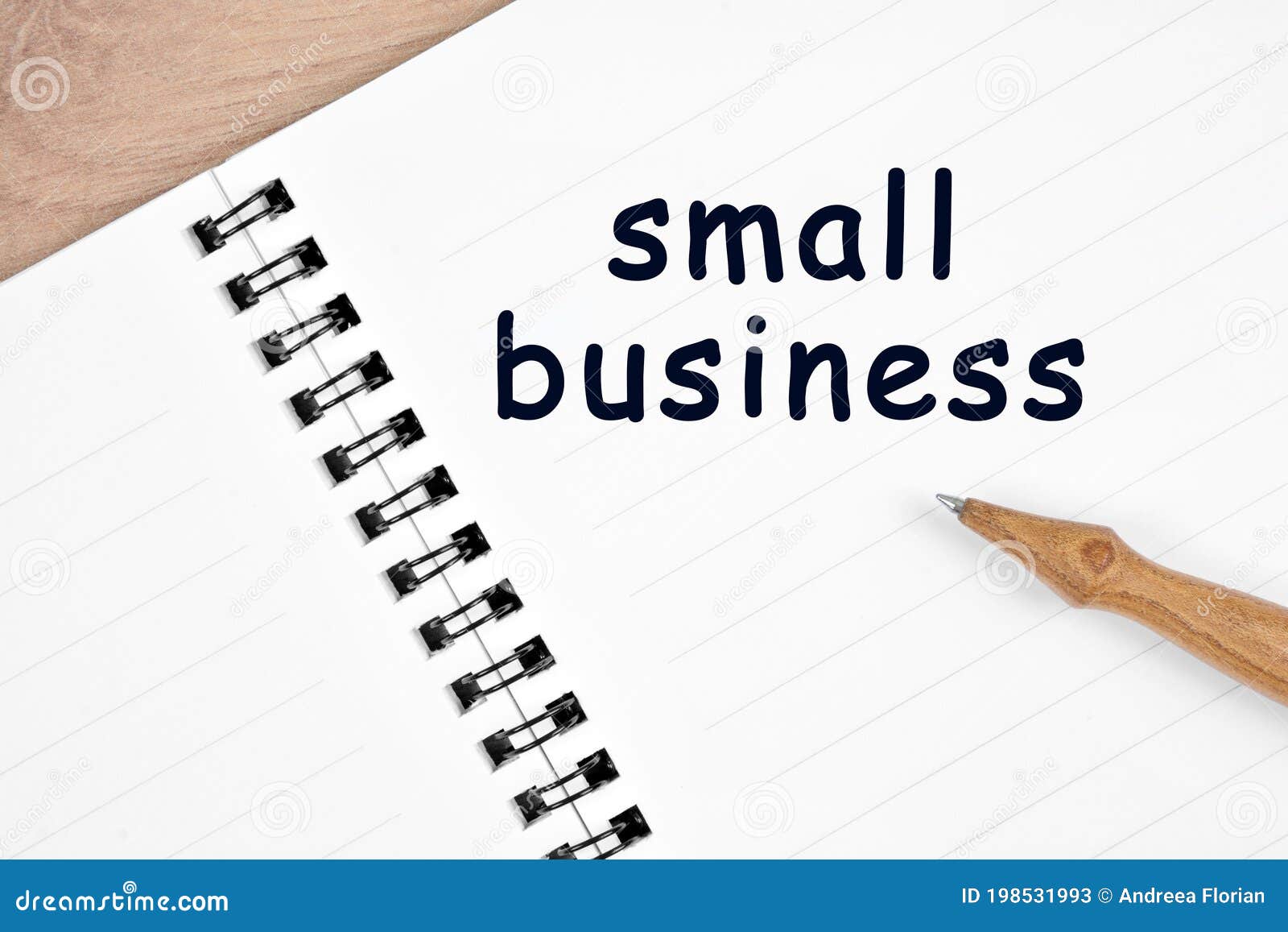 Small Business Words on Notebook Page Stock Image - Image of social ...