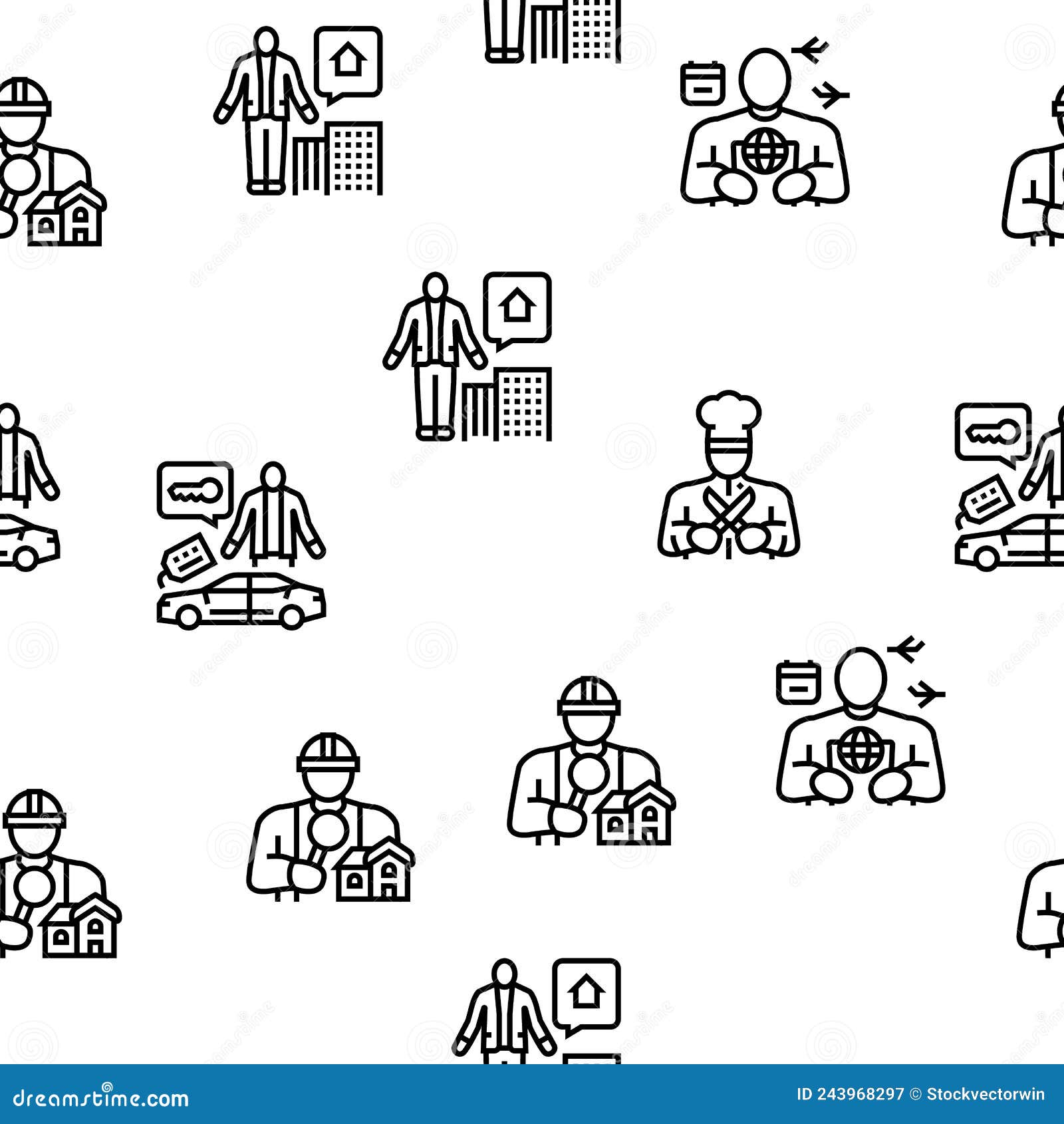 Small Business Worker Occupation Vector Seamless Pattern Stock ...