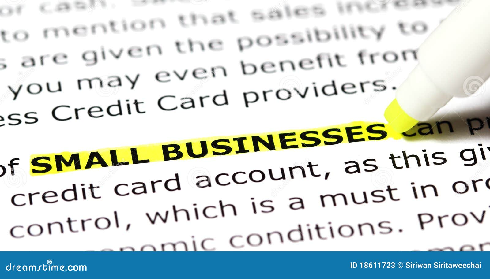 Small Businesses stock image. Image of writing, highlight - 18611723