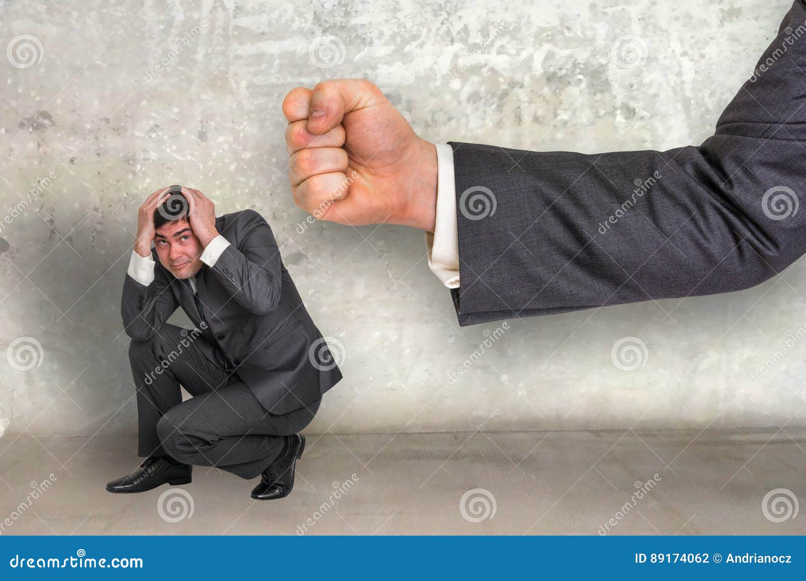 Big Boss Put Pressure On Young Businesswoman Stock Photo ...