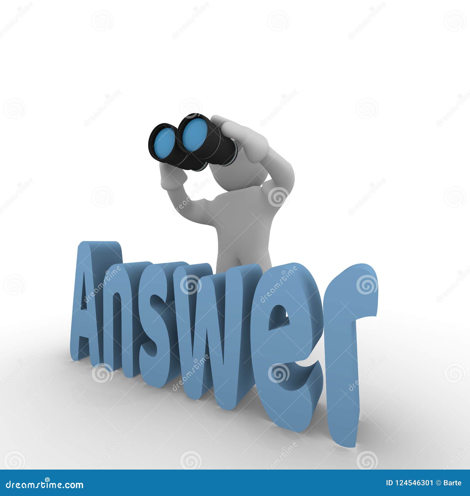 Small Businessman with the Word Answer Stock Illustration ...