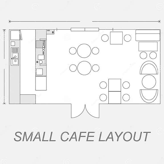 Small Cafe Layout stock vector. Illustration of sink - 39652283