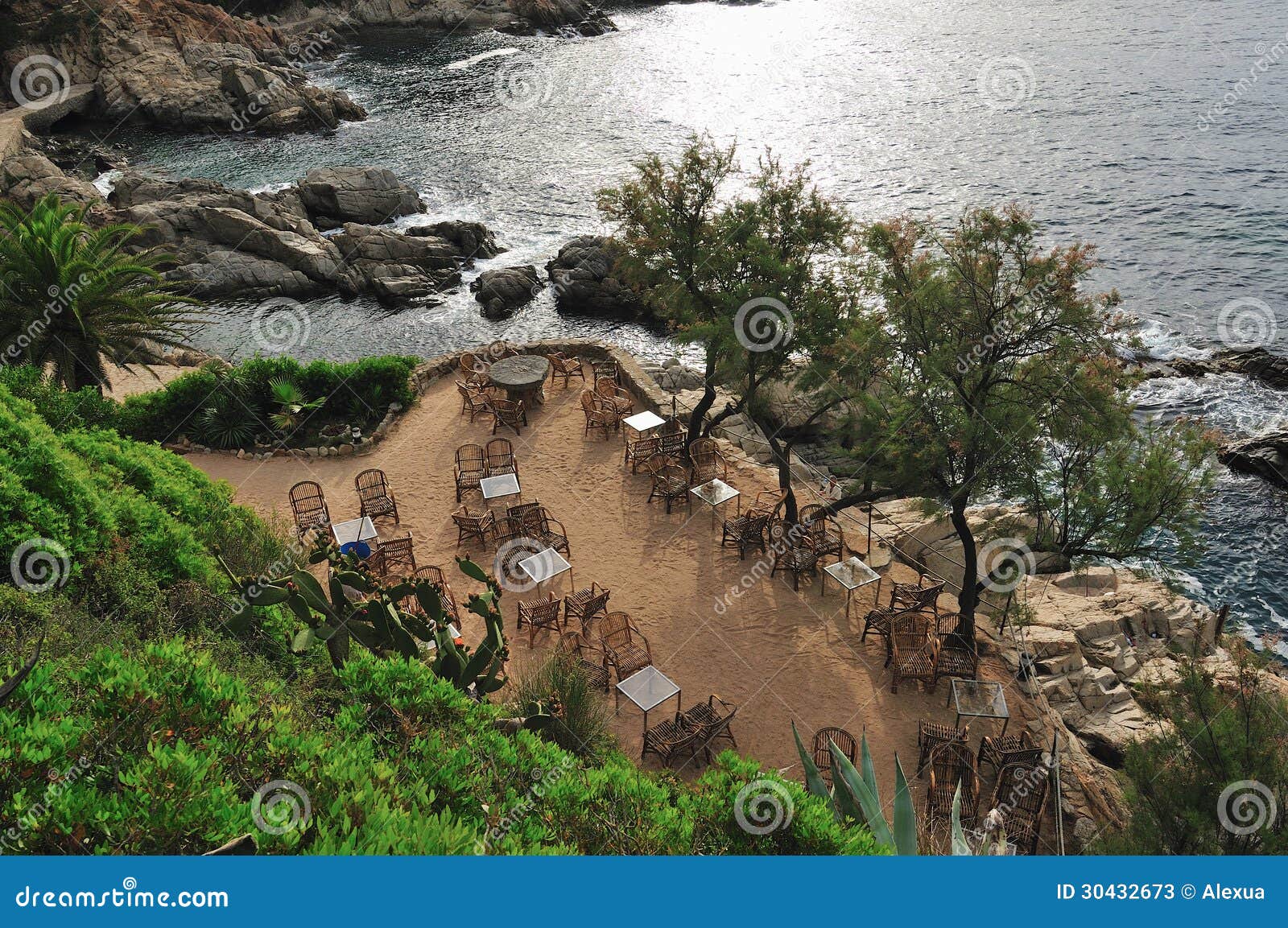 A Small Cafe Overlooking the Sea Stock Image - Image of small, scenic ...