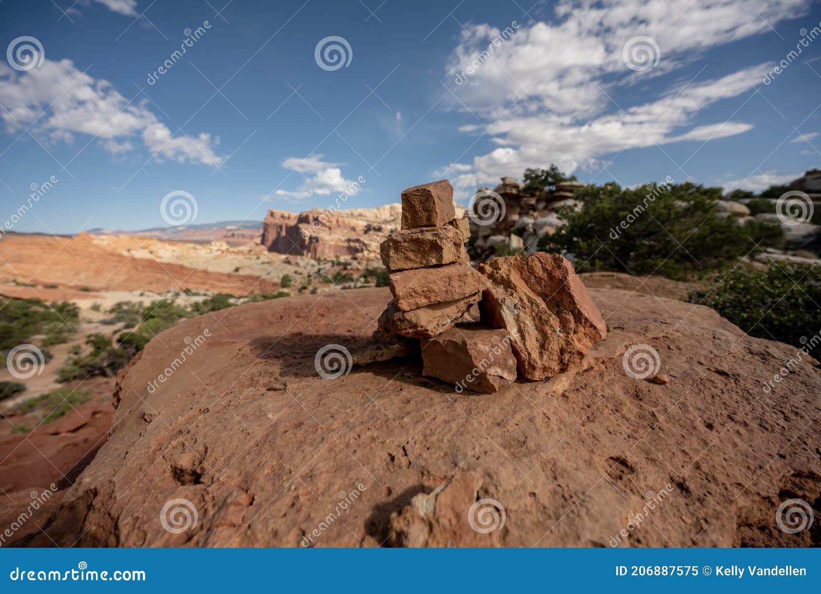 Small Cairn on Boulder Overlook Stock Image - Image of nature, rocks ...