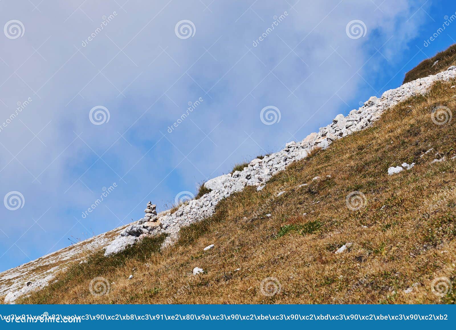 Small Cairn Marks the Path on the Mountainside Stock Photo - Image of ...