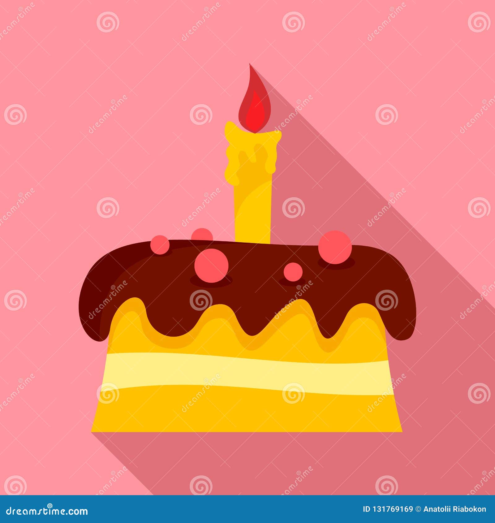 Small Cake Icon, Flat Style Stock Vector - Illustration of cuisine ...