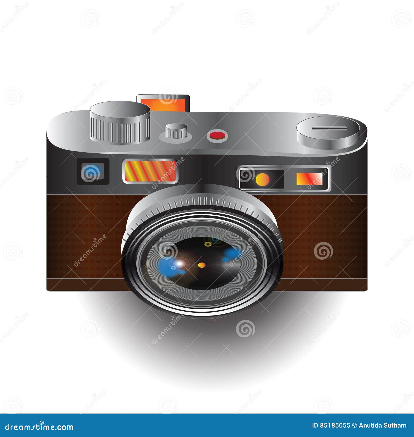A Small Camera, Cute, Colorful, Easy To Carry. Stock Vector ...