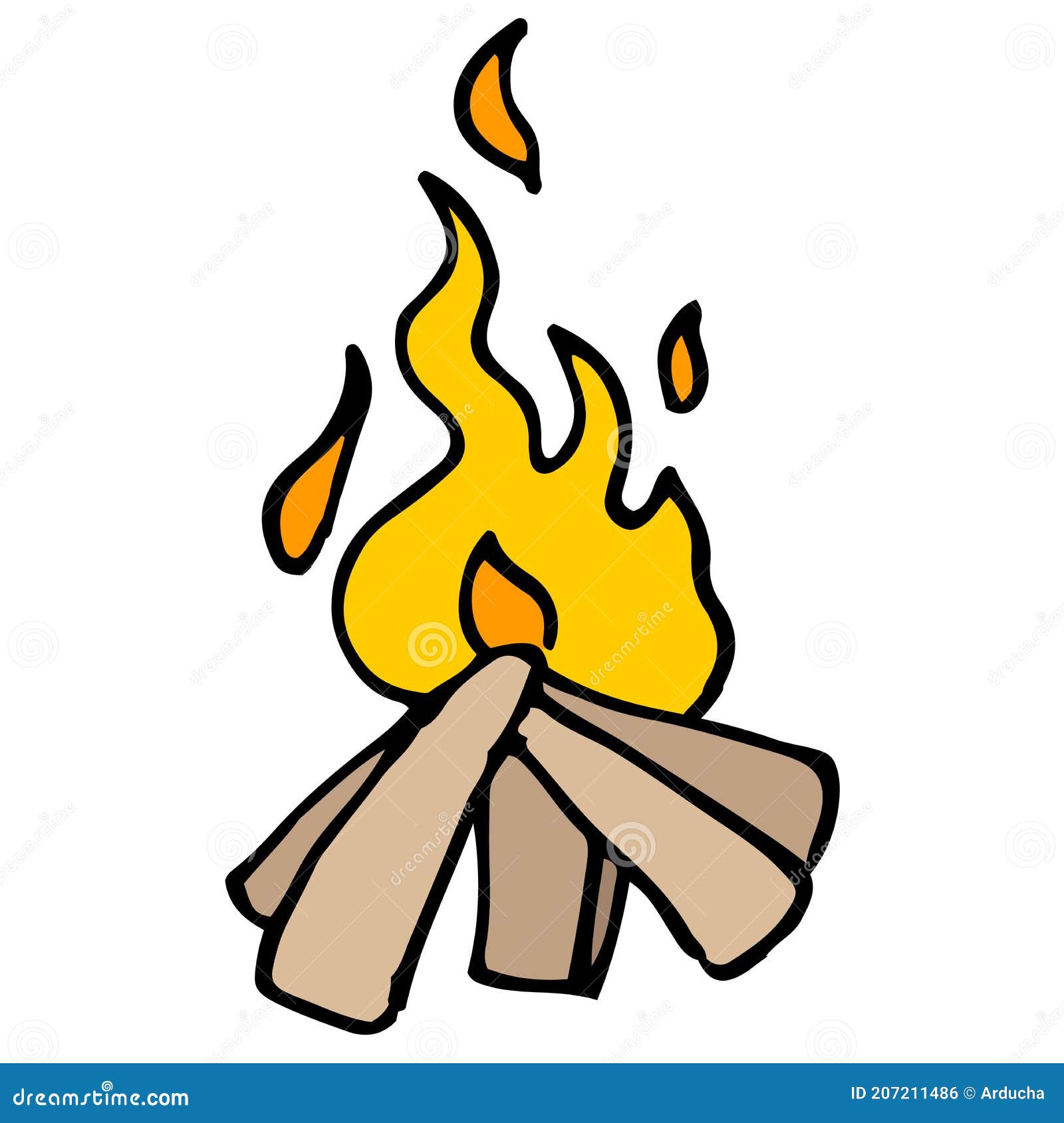 Small Campfire Image of Doodle Icon Stock Vector - Illustration of ...