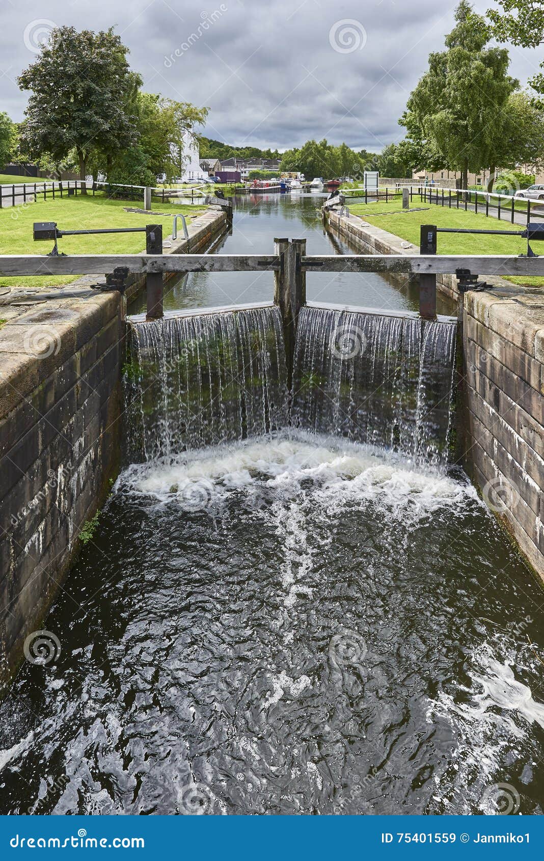 Small Canal Navigable, River Barges To Runoff Stock Image - Image of ...