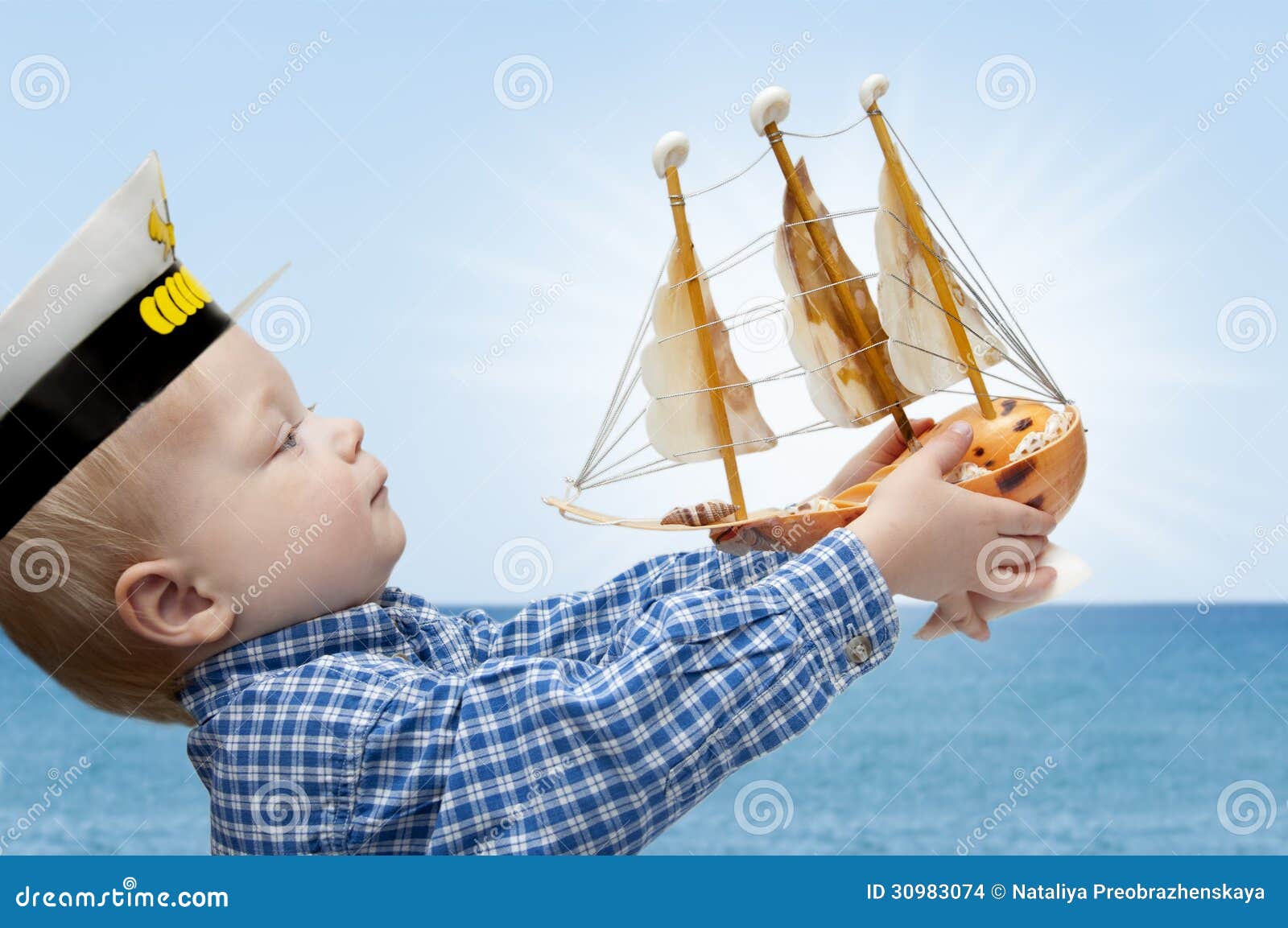 Small Captain with the Ship Stock Photo - Image of captain, child: 30983074