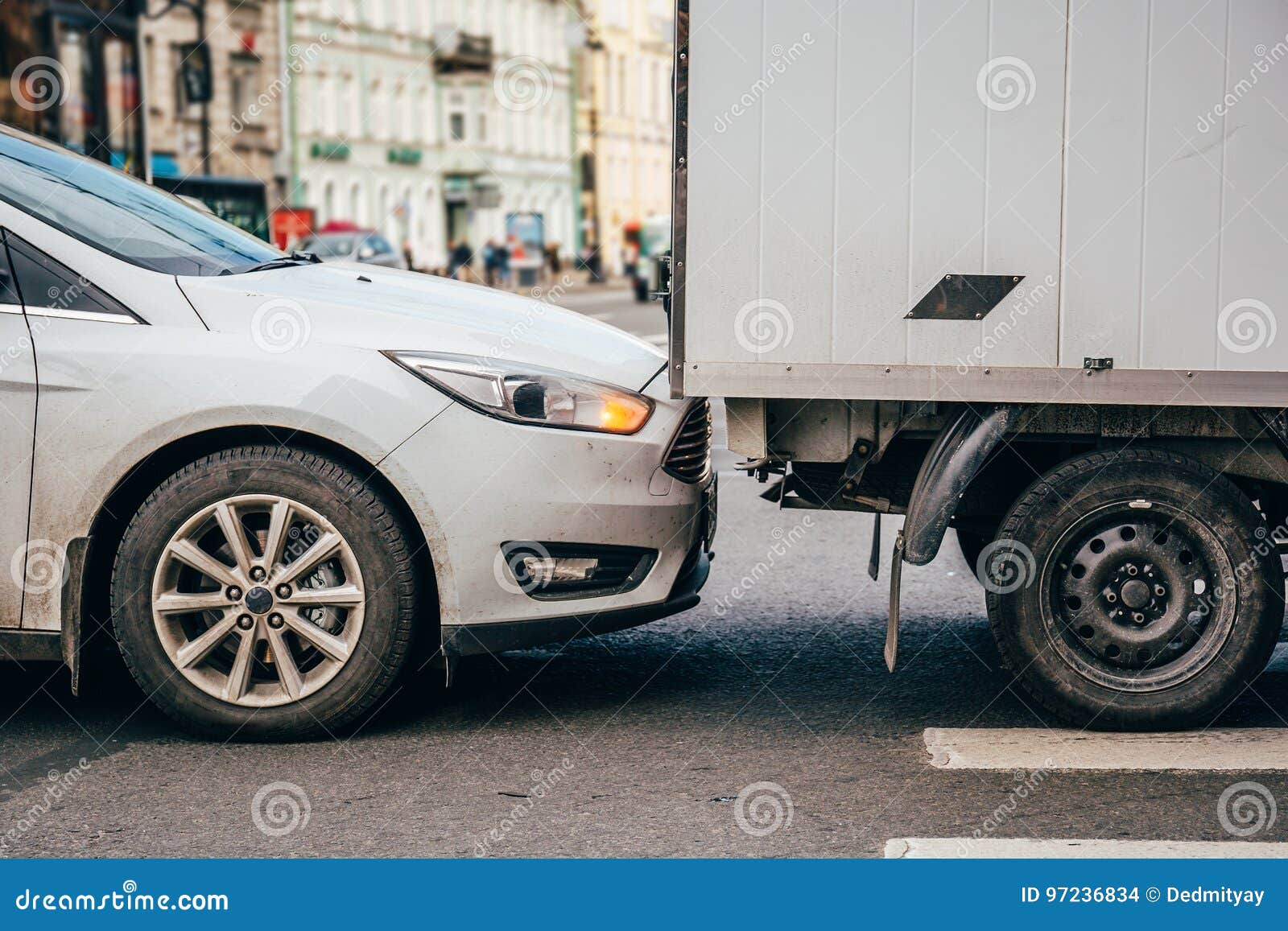 Small car accident, toned stock photo. Image of ruined - 97236834