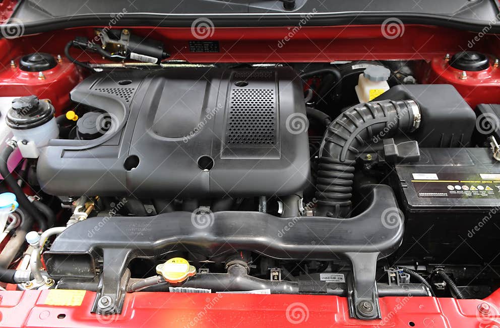 A small car engine stock photo. Image of brand, automotive - 14080706