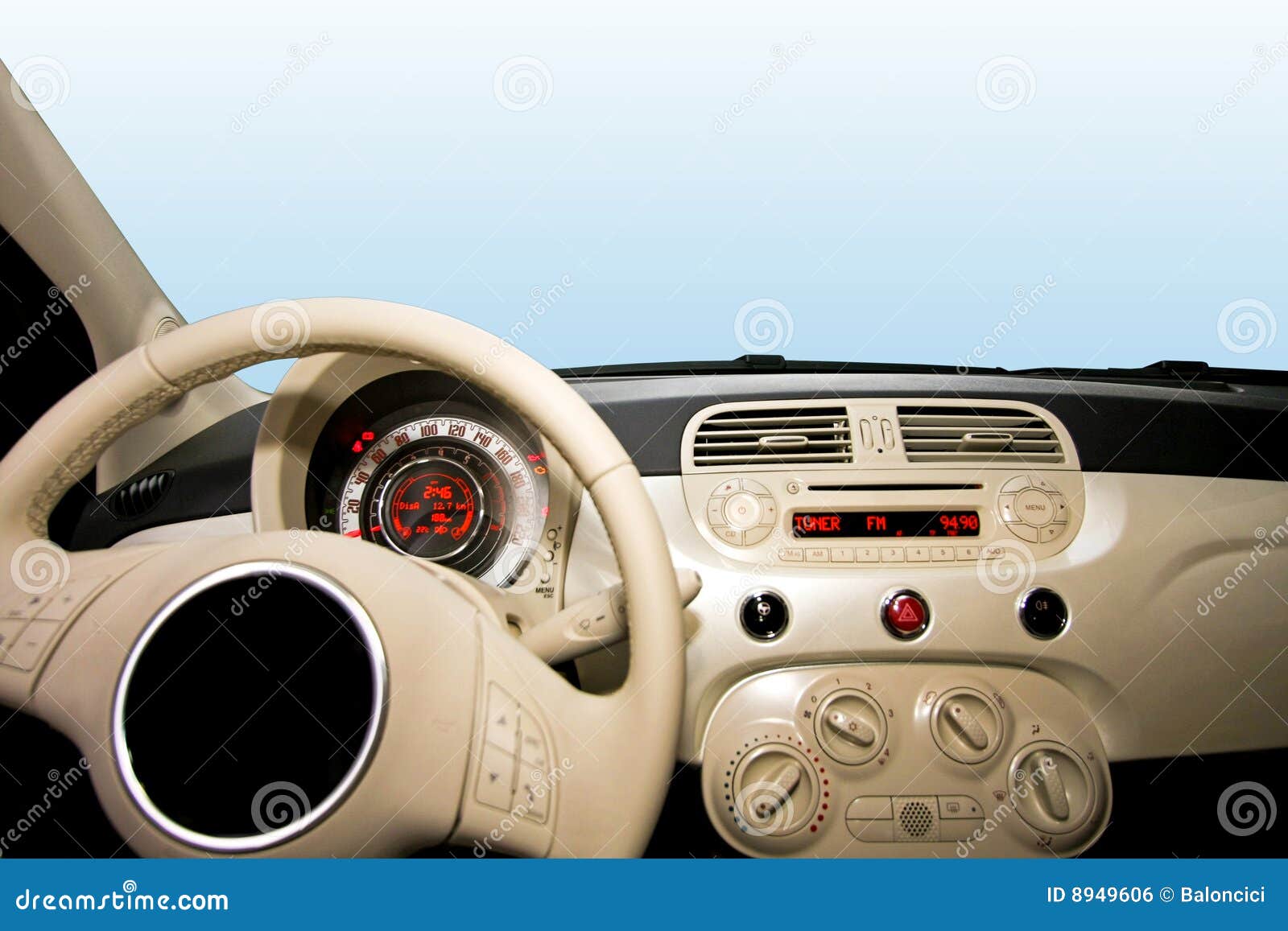 Small car interior stock photo. Image of style, wheel - 8949606