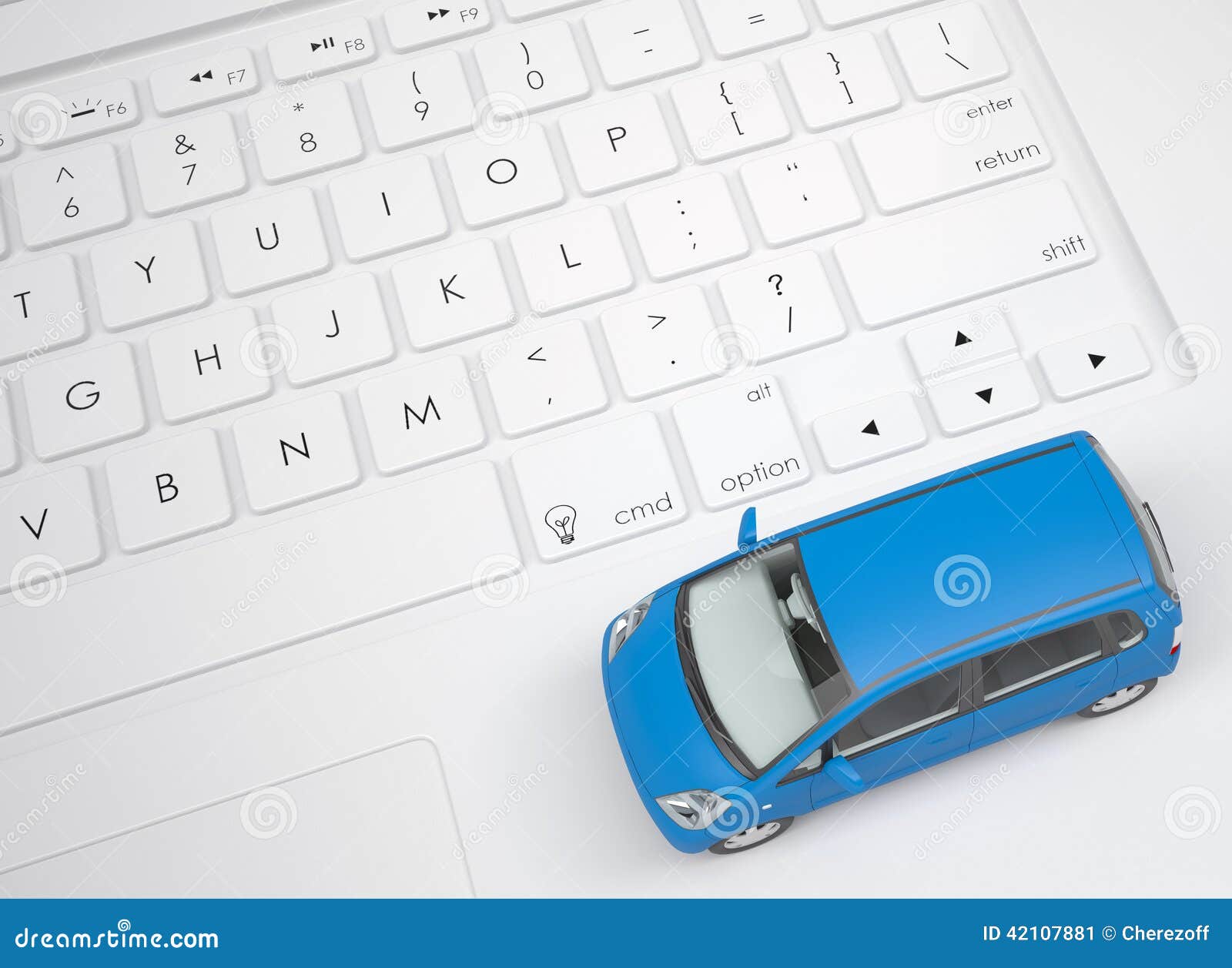 Small car on the keyboard stock illustration. Illustration of keyboard ...