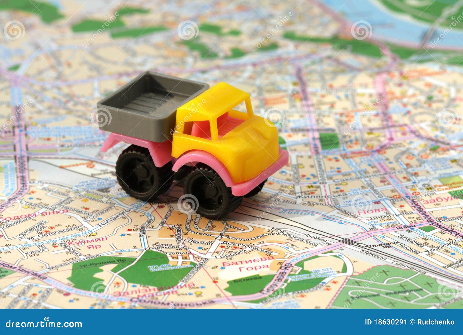 Small car on map stock image. Image of hitchhiking, travelling - 18630291
