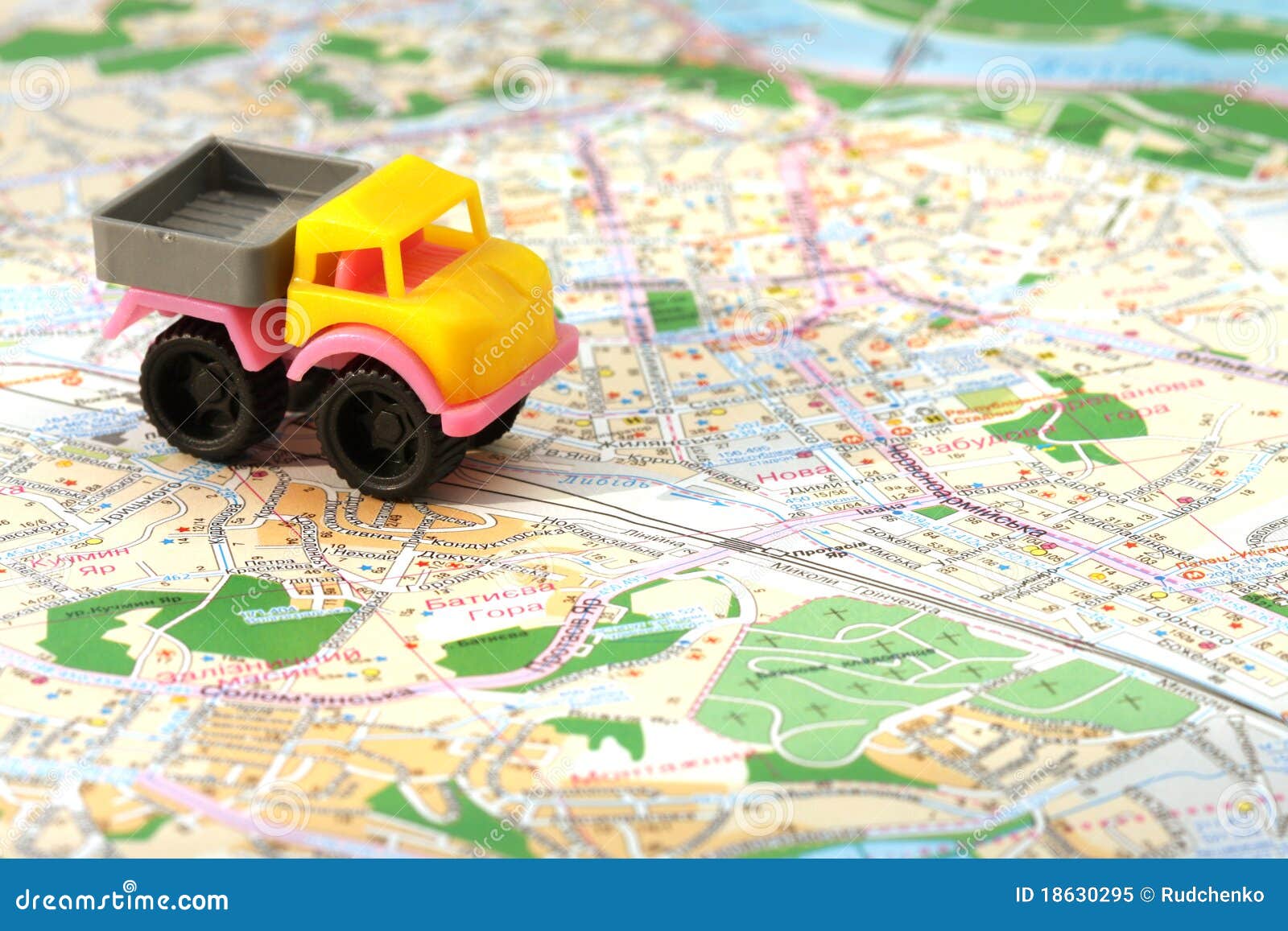 Small car on map stock image. Image of geography, hitchhiking - 18630295