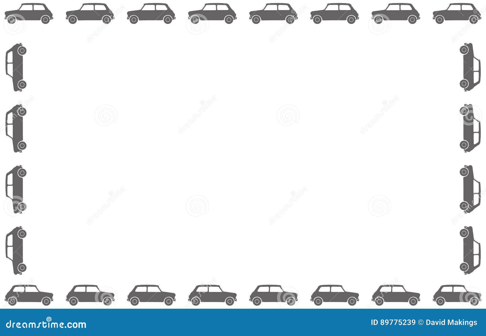 Small Car Silhouette Border Stock Illustration - Illustration of wheels ...