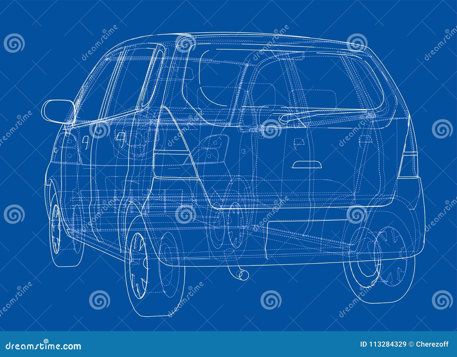 Small Car Sketch stock illustration. Illustration of simple - 113284329
