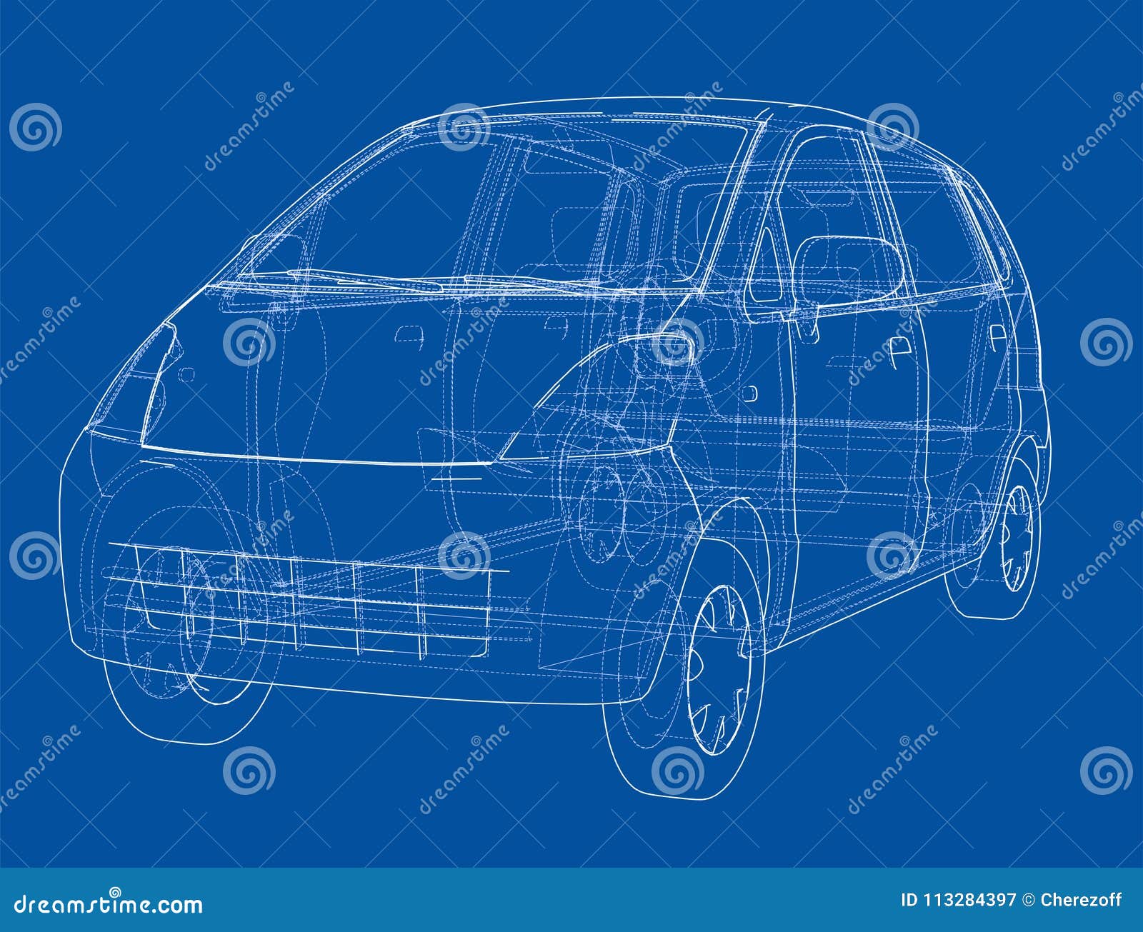 Small Car Sketch stock illustration. Illustration of simple - 113284397