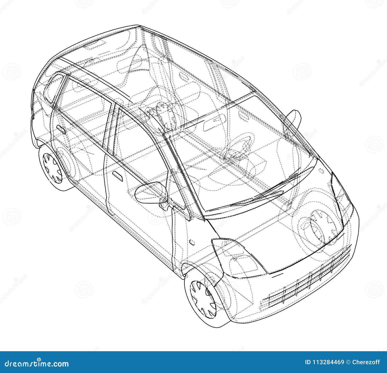 Small Car Sketch stock illustration. Illustration of abstract - 113284469