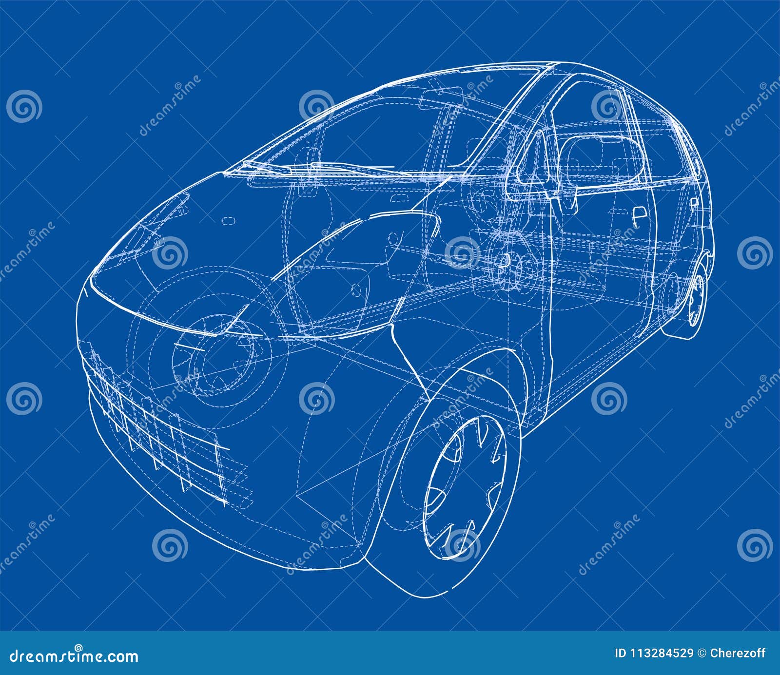 Small Car Sketch stock illustration. Illustration of vehicle - 113284529