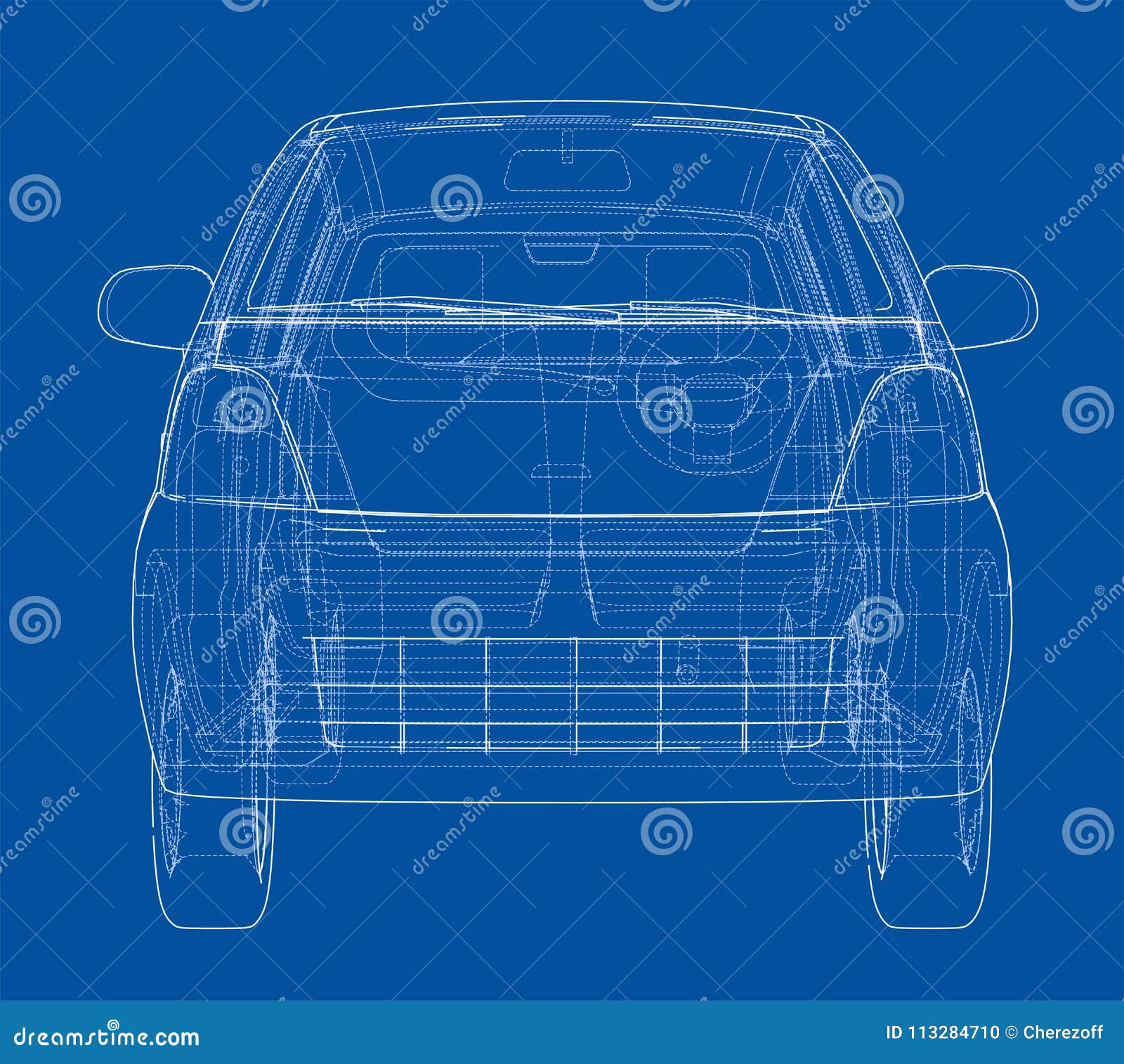 Small Car Sketch stock illustration. Illustration of detailed - 113284710