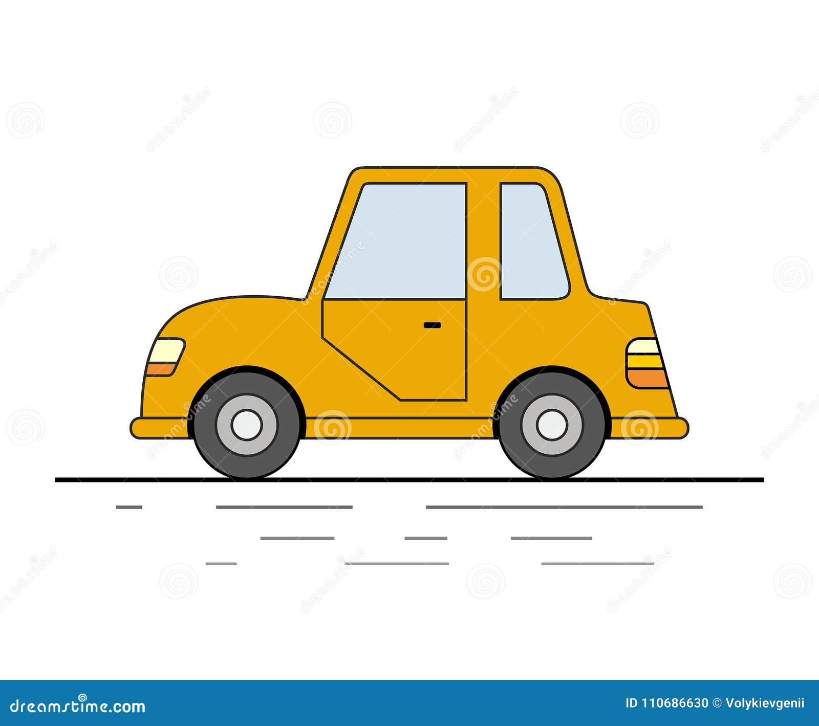 Small Car on White Background Stock Vector - Illustration of driving ...
