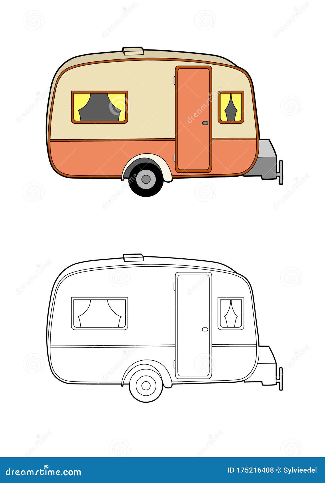 Small caravan stock vector. Illustration of anbsp, draw - 175216408
